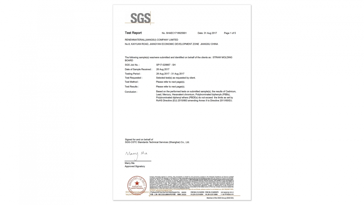 Test & Certifications – RM RenewMaterial